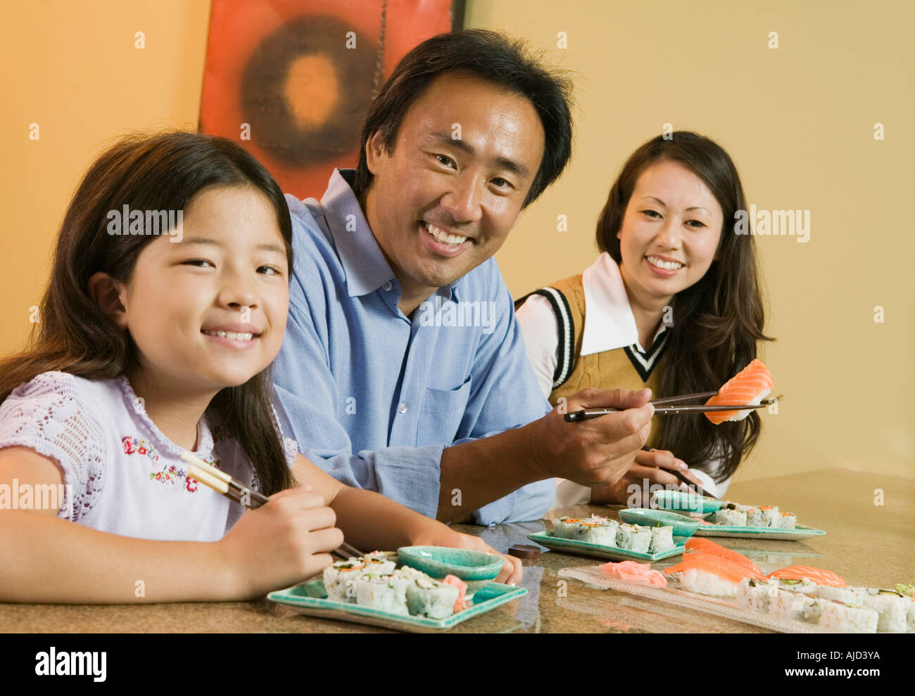 Japanese family eating sushi hi-res stock photography and images - Alamy