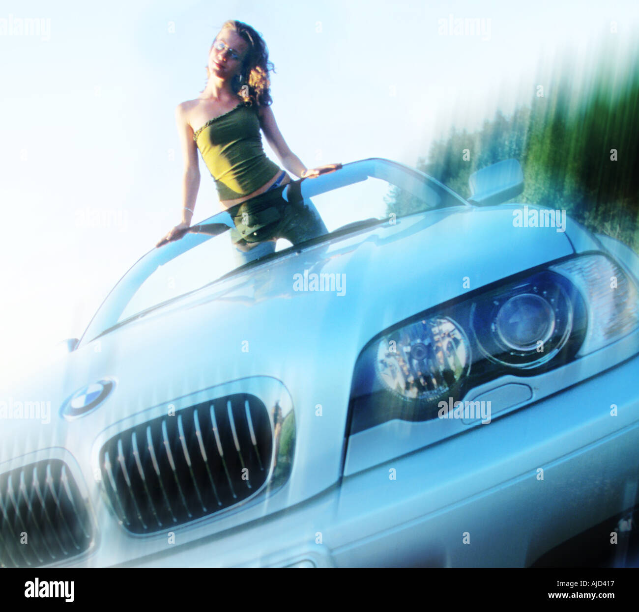 Woman headlights looking hi-res stock photography and images - Alamy