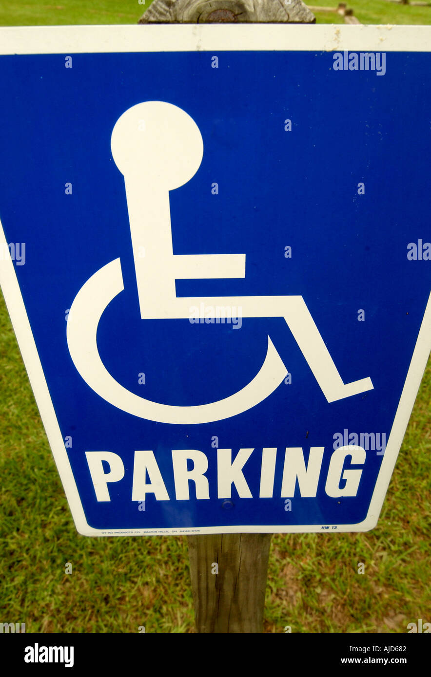 Vertical color image of a handicapped parking sign Stock Photo - Alamy