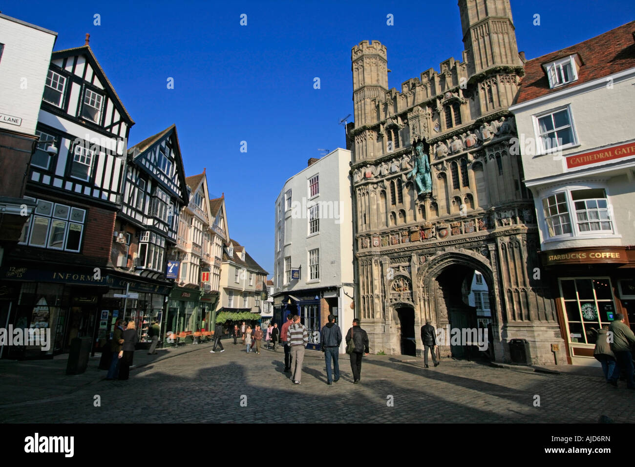 narrow town street entrance to canterbury cathedral canterbury town ... narrow town street entrance to canterbury cathedral canterbury town ...