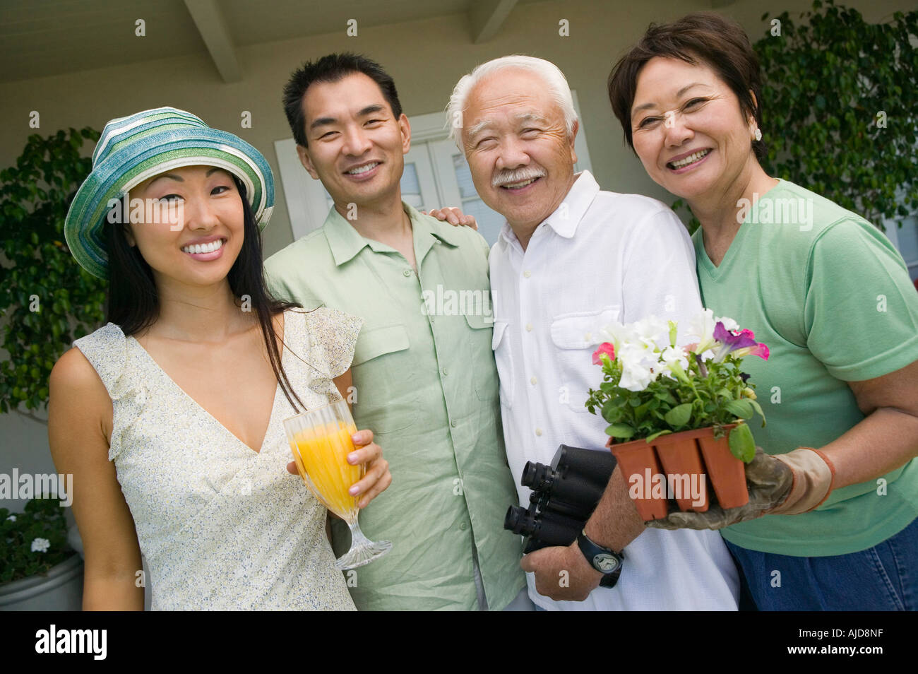 Family smiling outdoors, (portrait Stock Photo - Alamy