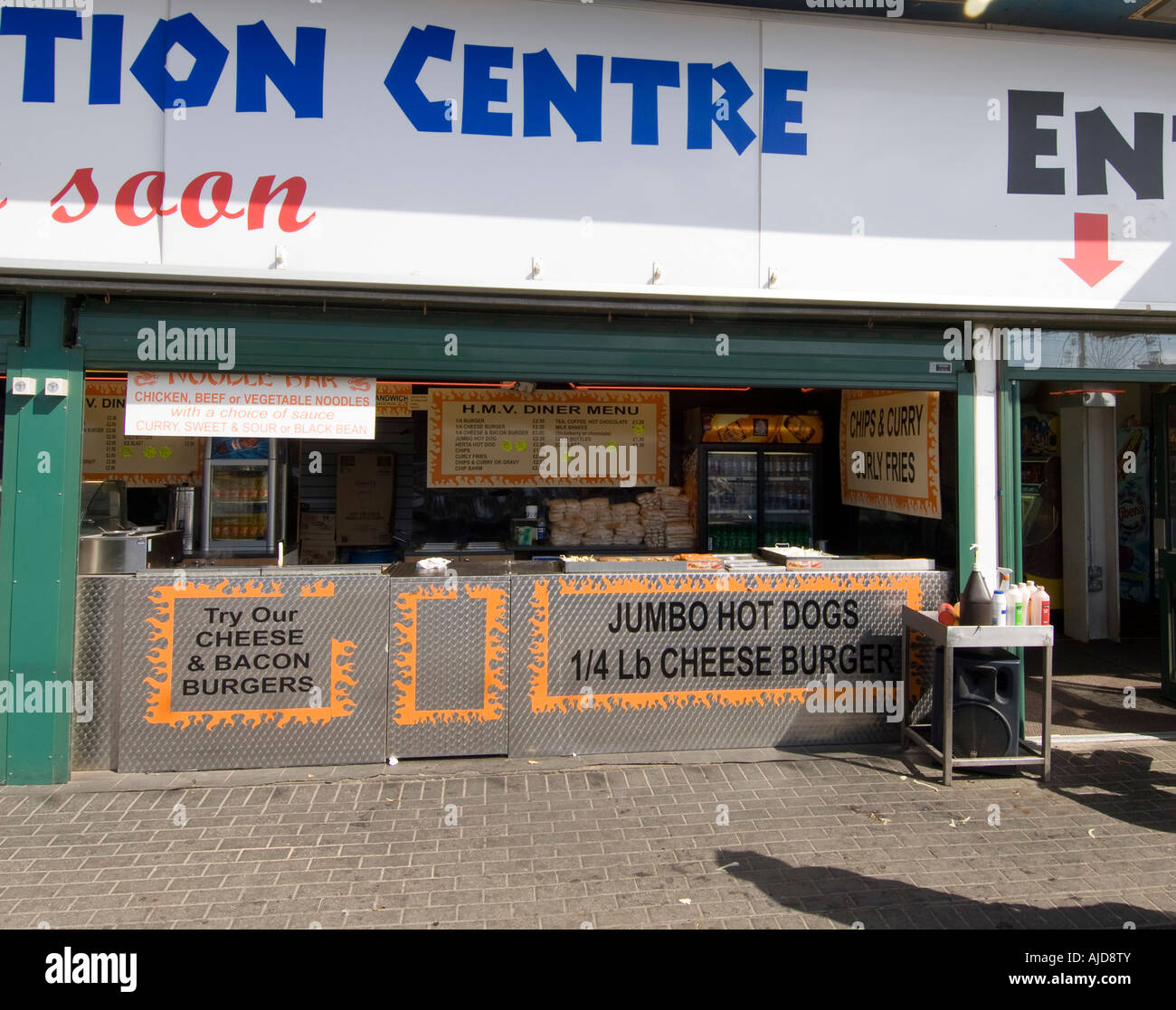 Burger stall at the Seaside resort of Blackpool, Lancashire Stock Photo ...