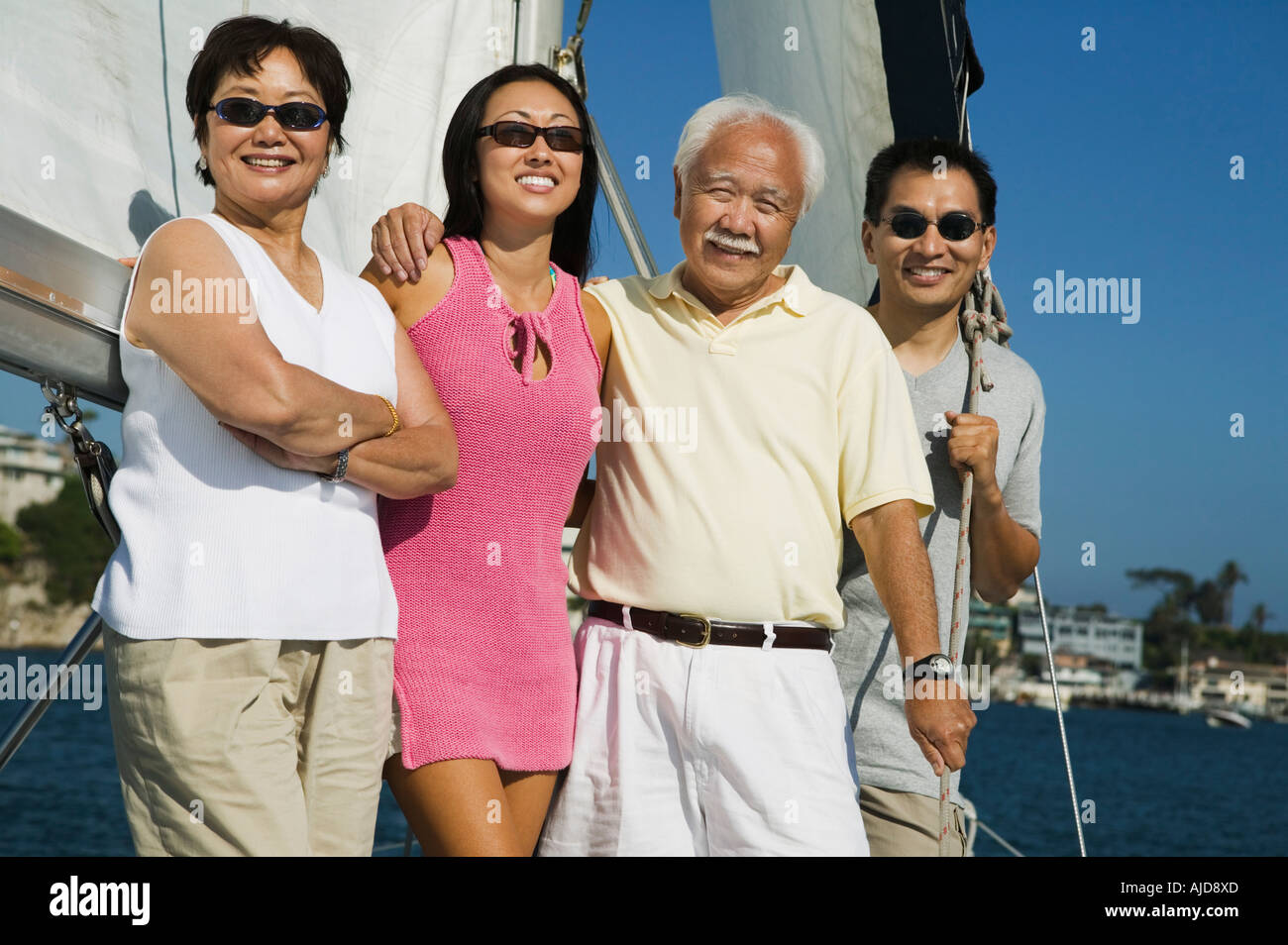 Family sailing, (portrait Stock Photo - Alamy