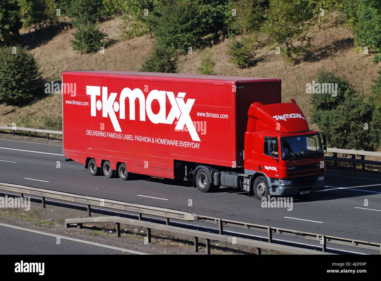 T K Maxx lorry on M6 motorway, Warwickshire, England, UK Stock Photo ...