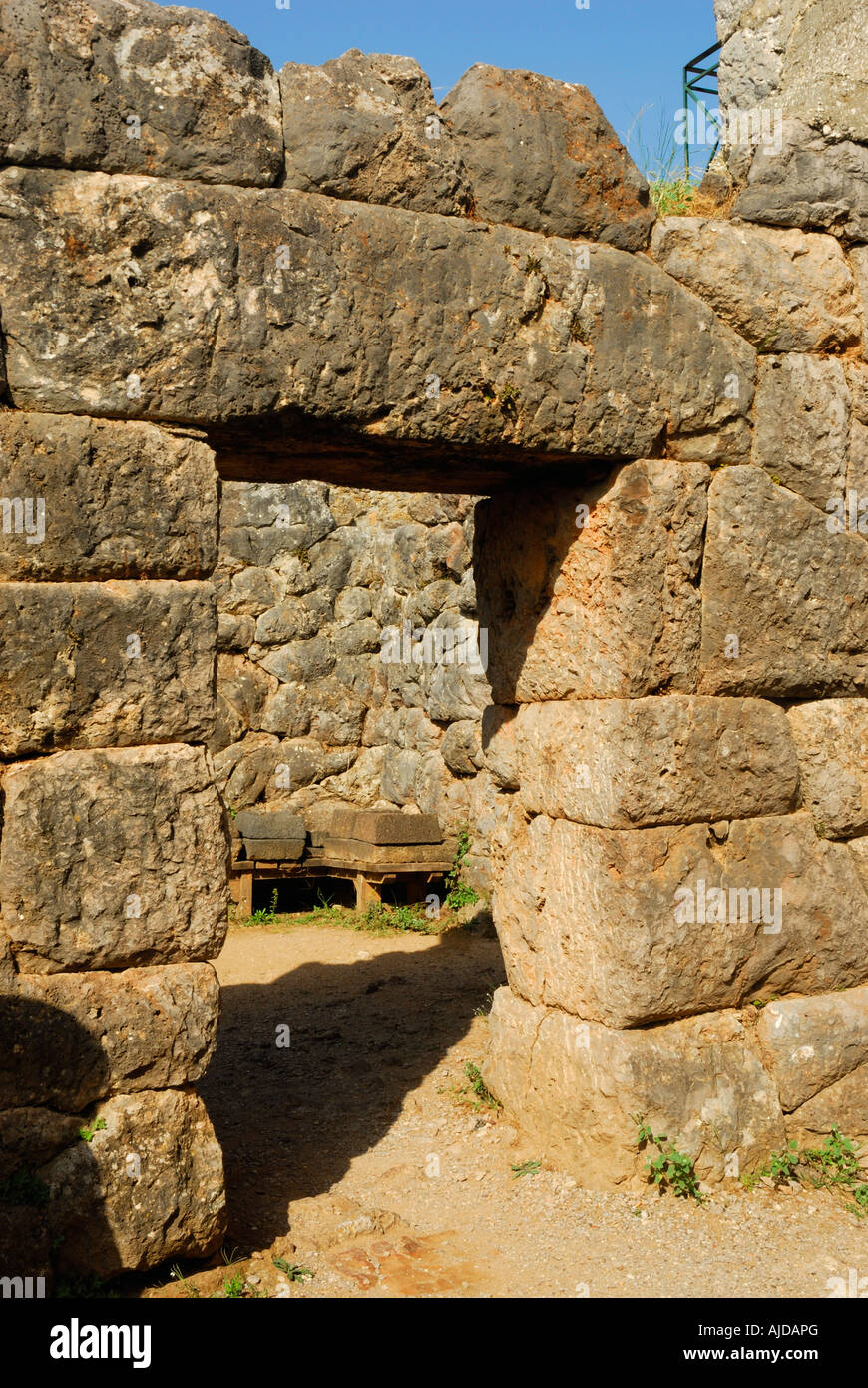 One gateway to the labyrinth at the archaeologial site of the oracle at ...