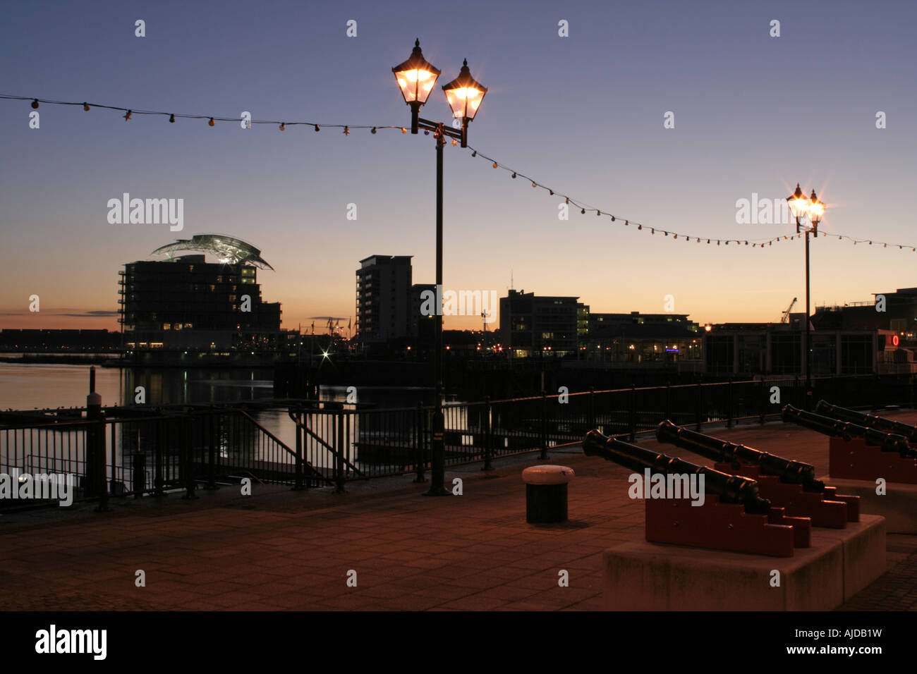 cardiff bay tiger bay waterfront marina wales sunset uk gb Stock Photo ...