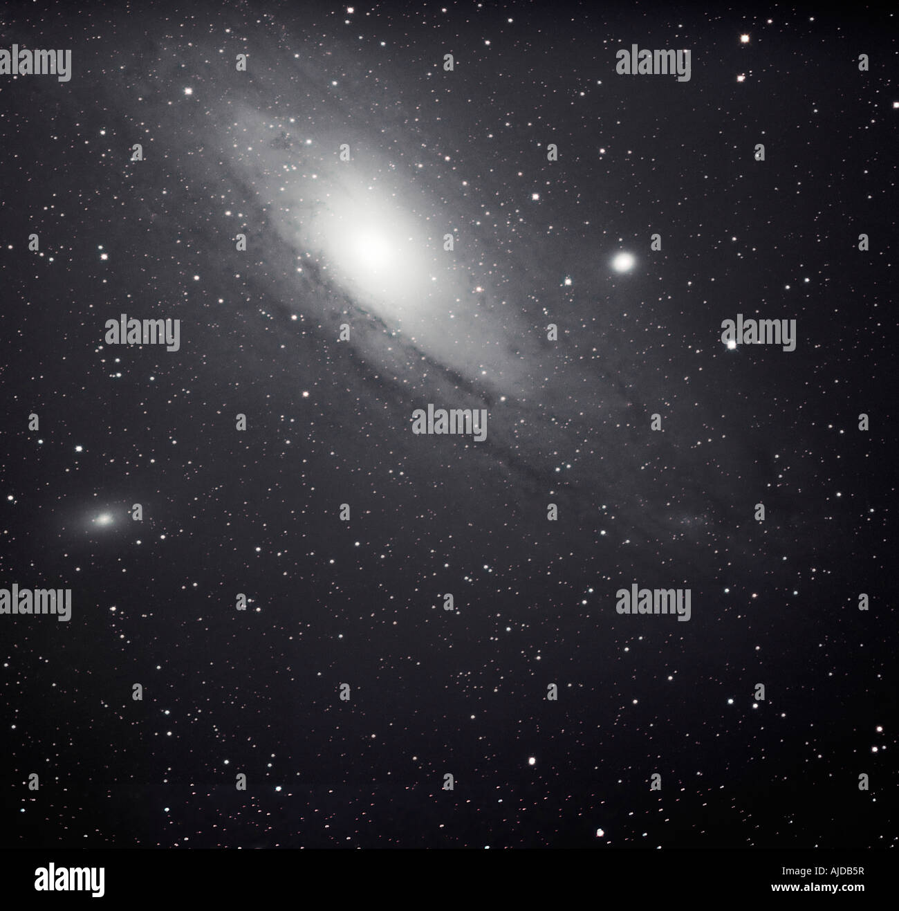 M31 or NGC 224 spiral galaxy in andromeda with companion galaxies M32 and M101 Stock Photo - Alamy