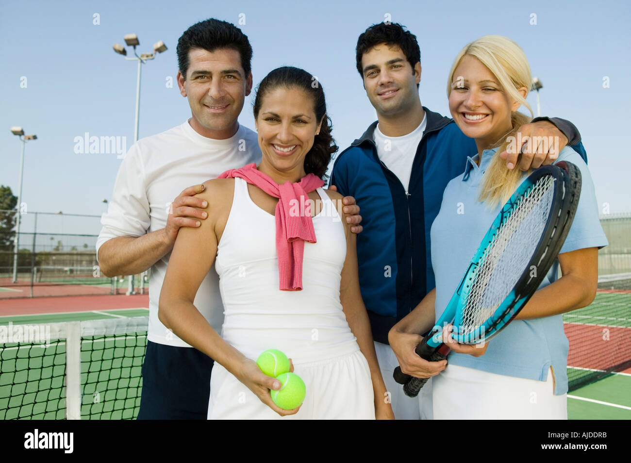 Four mixed doubles tennis players hi-res stock photography and images ...