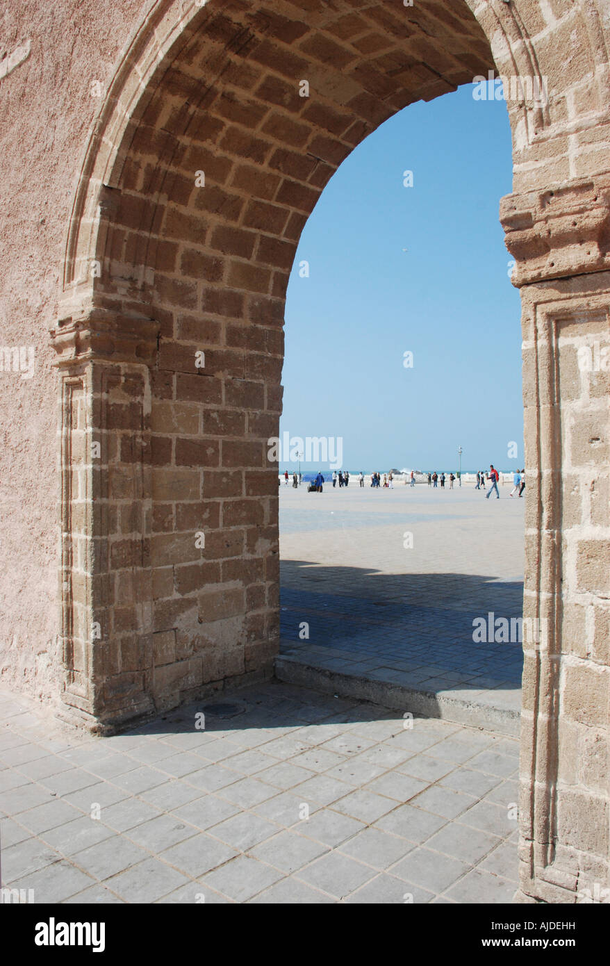 panoramic view of the square through the arched gate Stock Photo - Alamy