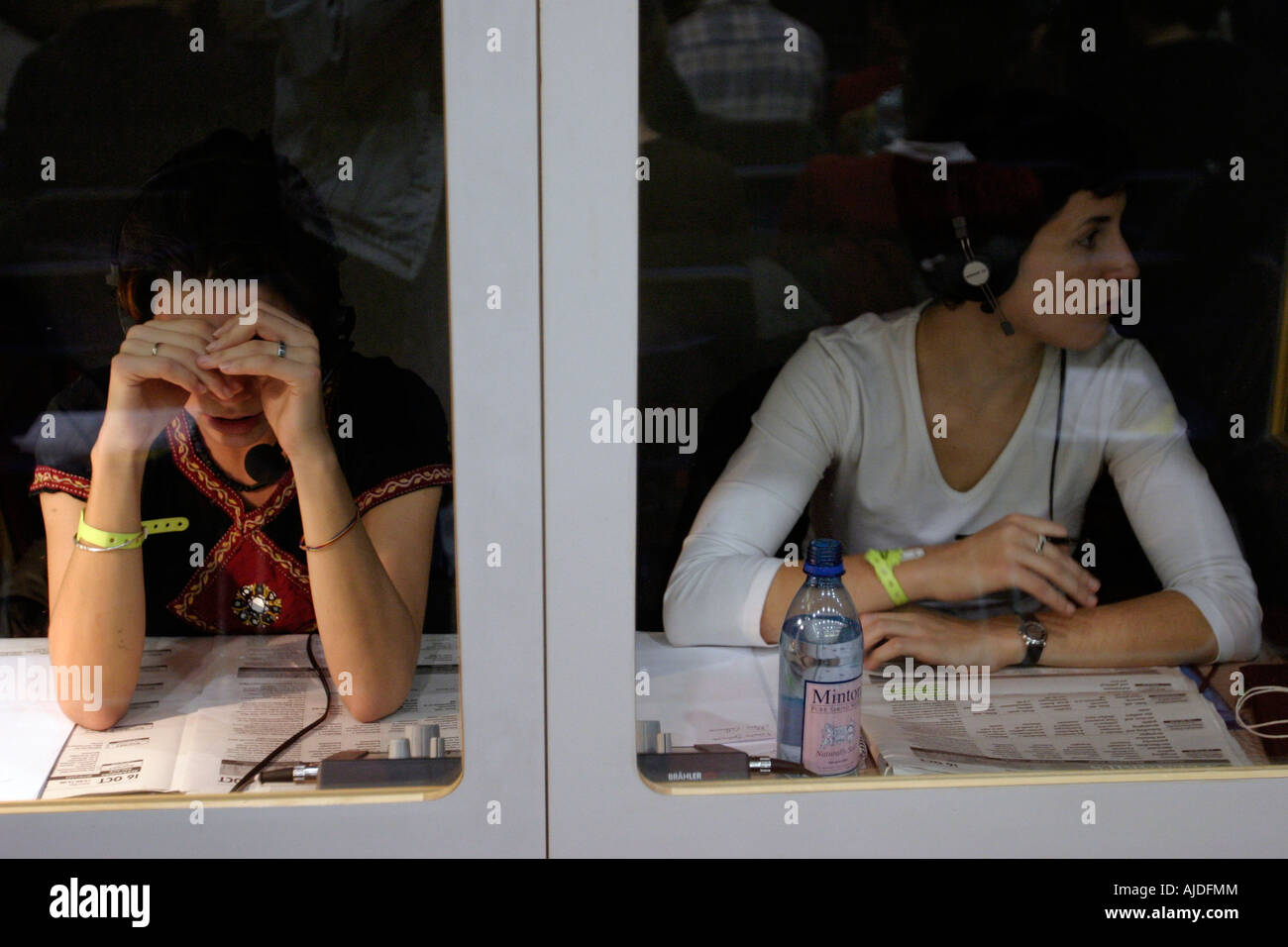 Interpreters at work Stock Photo - Alamy