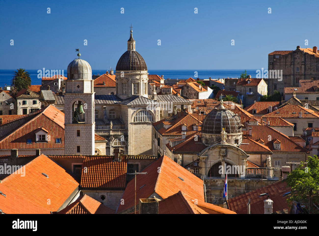 Dubrovnik Cathedral and St Blaise Church rise above the terracotta ...