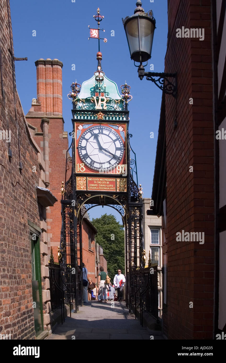 The Walls and Eastgate clock Chester Stock Photo - Alamy