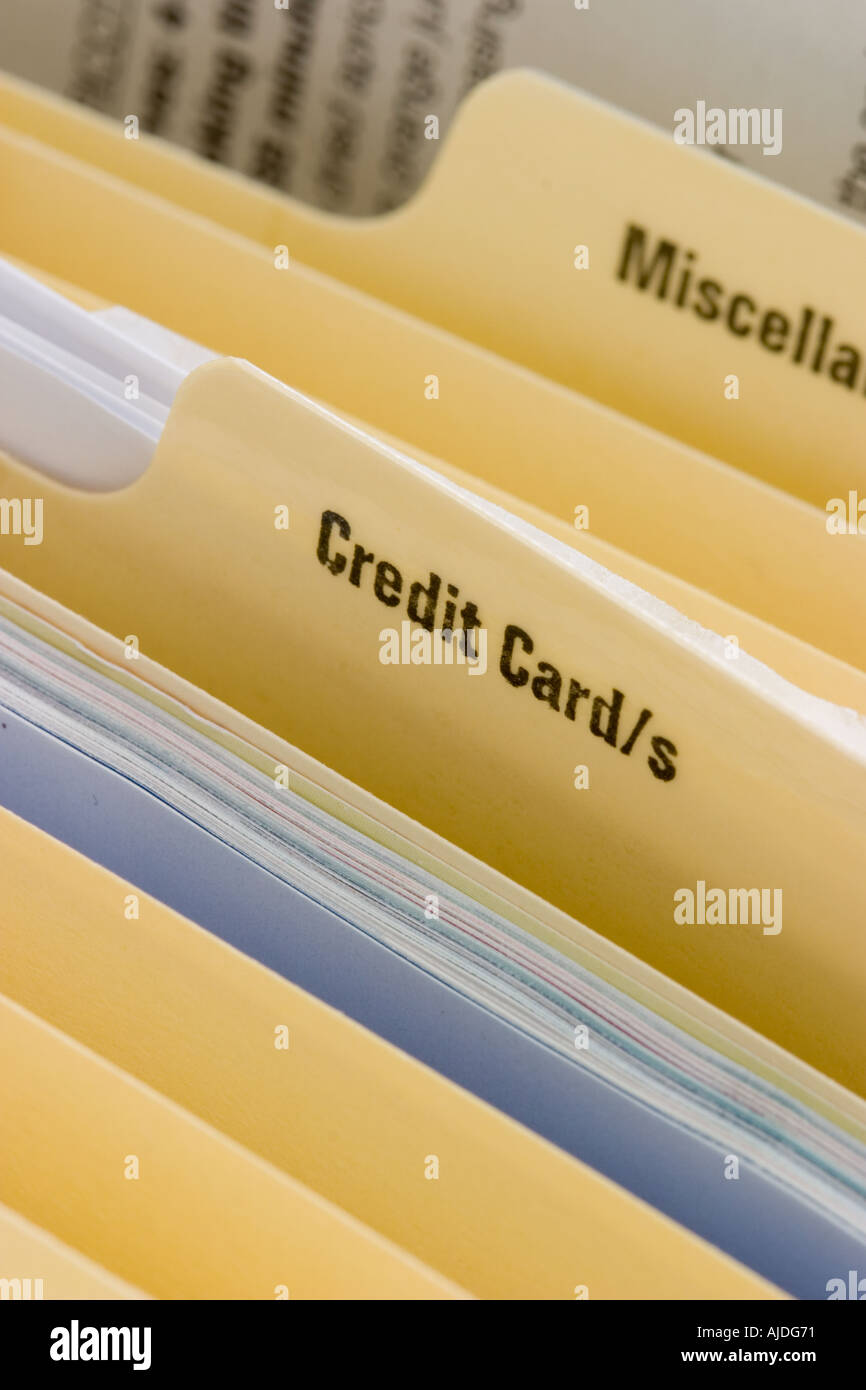 Credit Card filing tab Stock Photo - Alamy