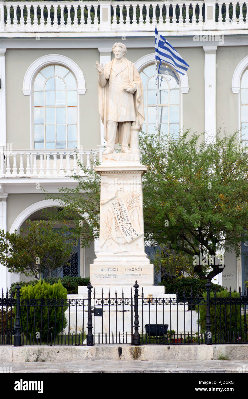 The statue of Dionysios Solomos, Zakynthos town, Greece Stock Photo - Alamy