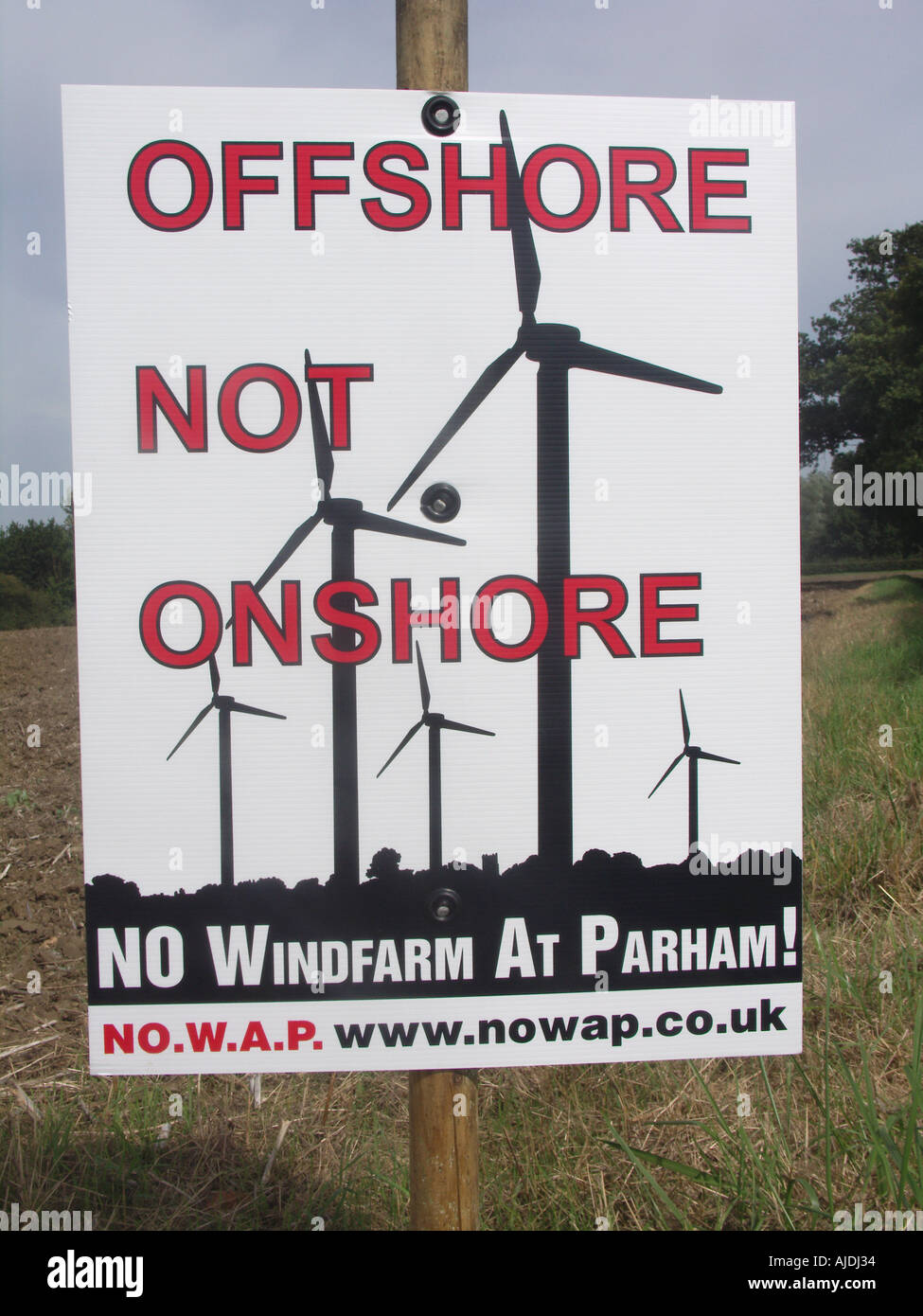 Protest poster against onshore windfarm Stock Photo - Alamy