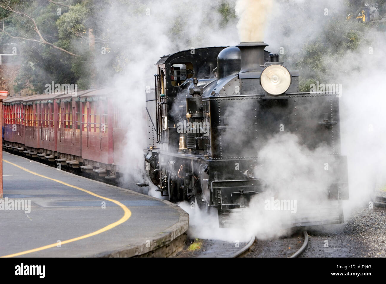 Puffing Billy historic steam railway Melbourne Australia Stock Photo ...