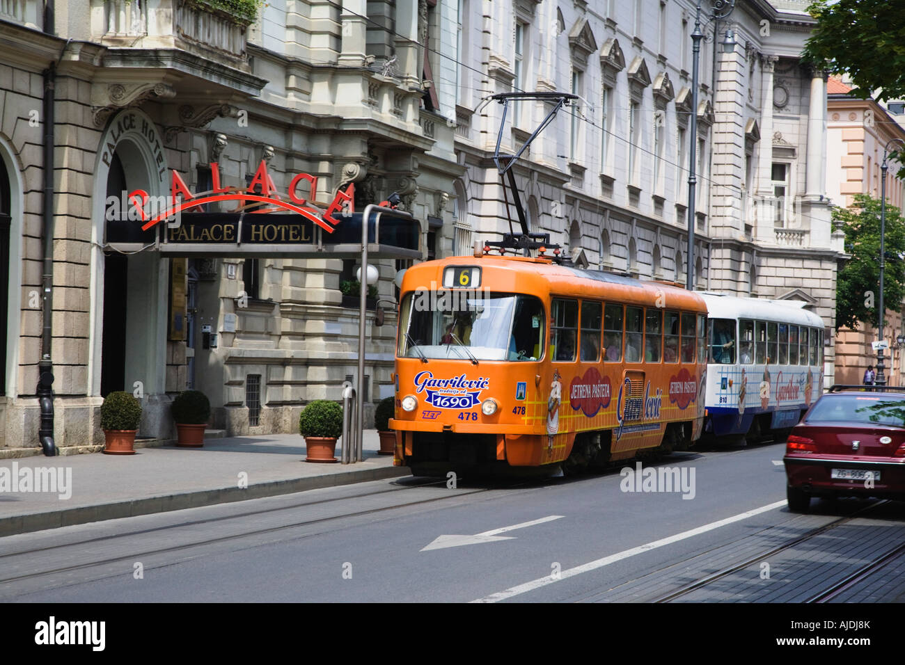 Electric street trams are the most common means of transportation ...