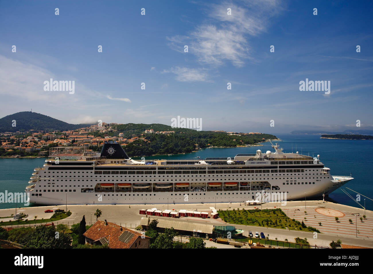 Cruise ship at the Dubrovnik dock in Croatia Stock Photo - Alamy