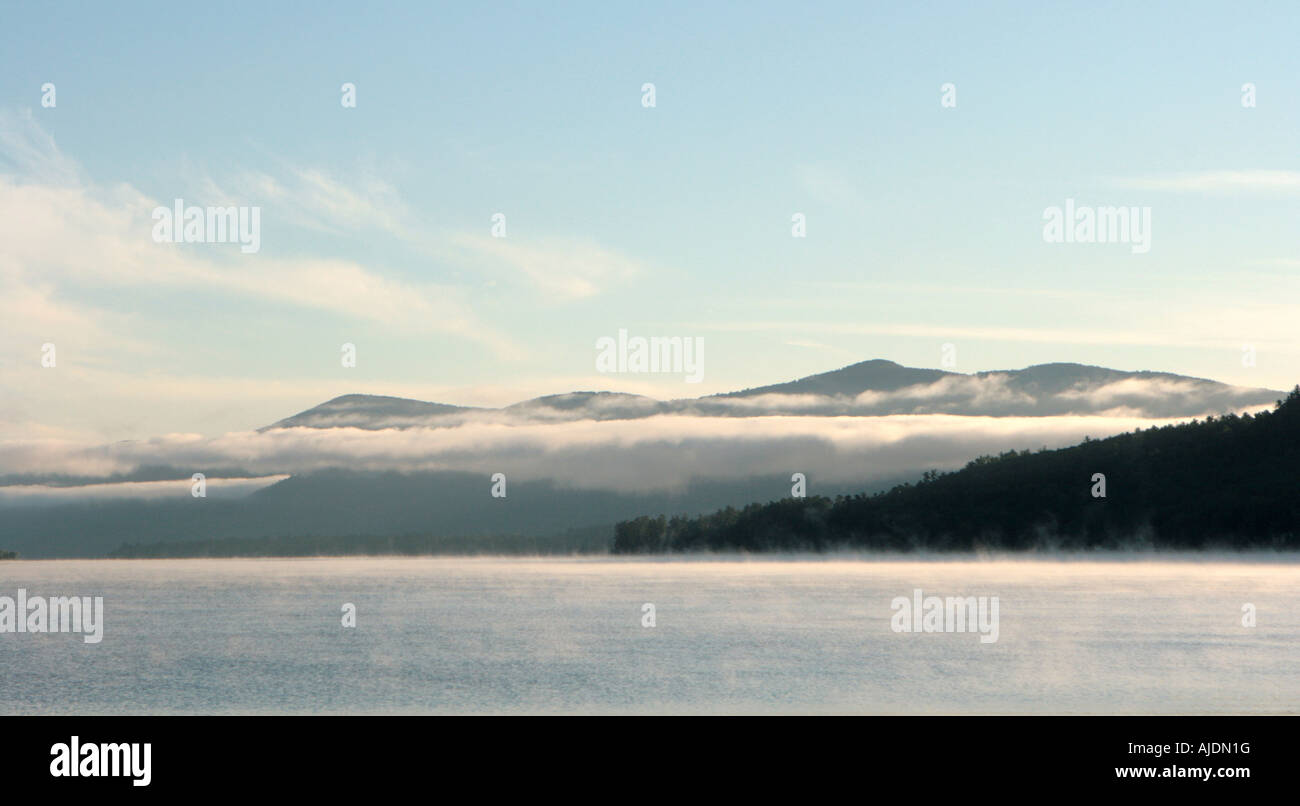 Very low clouds over Lake George Stock Photo - Alamy