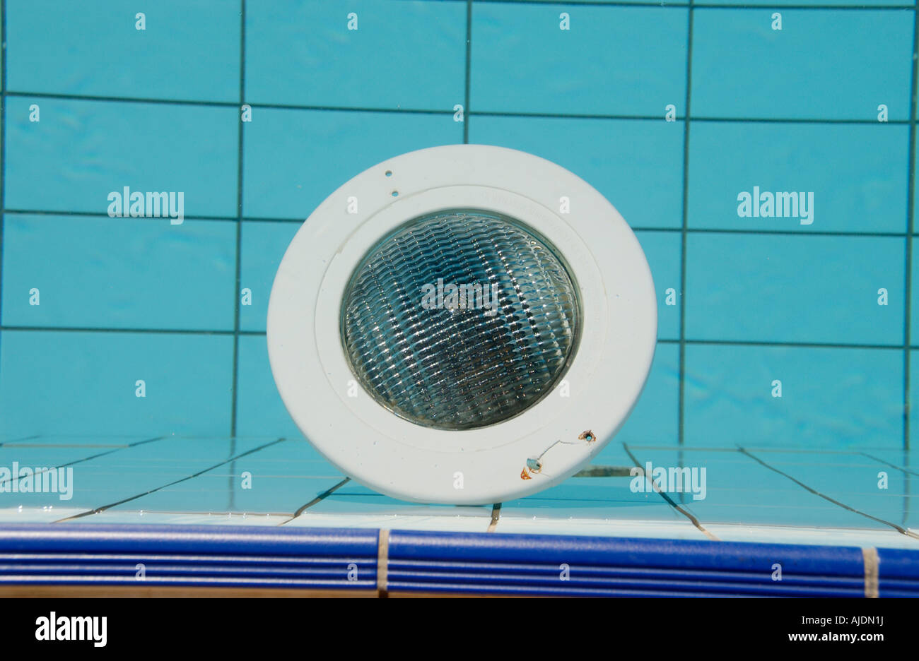 Damaged swimming pool light at hotel in Ayia Napa on the Mediterranean ...
