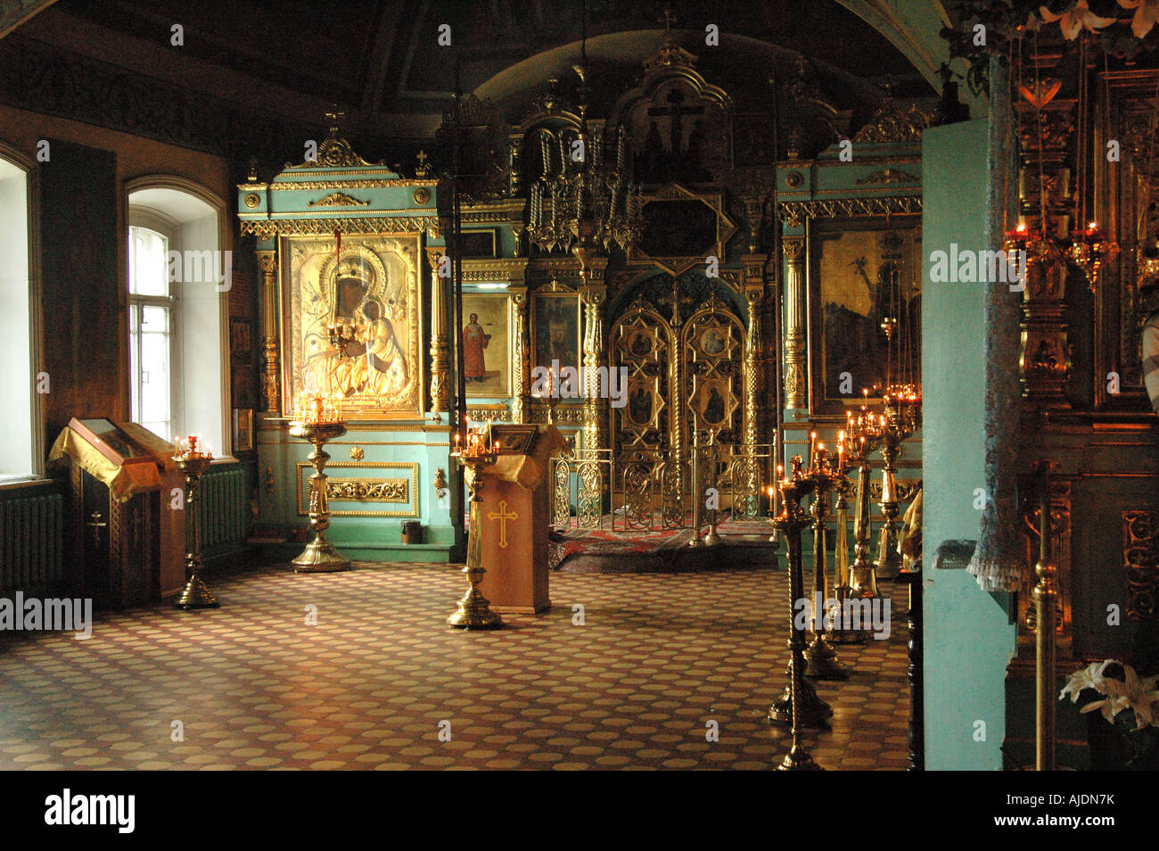 Interior of a Russian Orthodox Church Stock Photo - Alamy