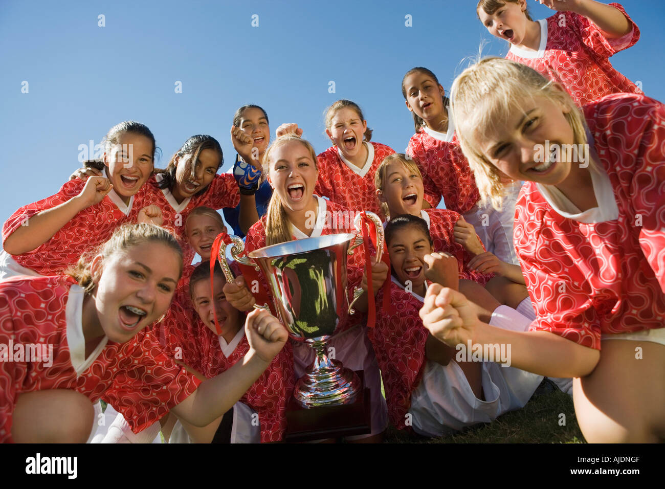 Trophy celebration team group football hi-res stock photography and ...