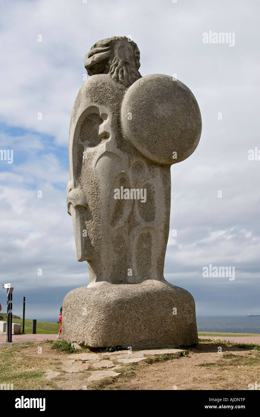 Statue of Breogán, a mythical Celtic king from Galicia, Spain near ...