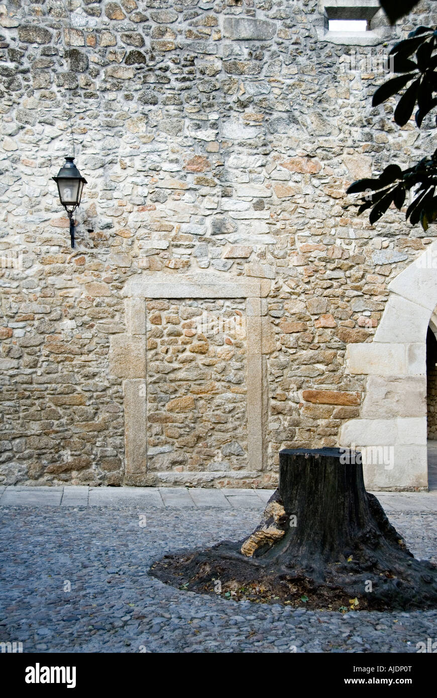 The External Wall of The Convent of Santa Barbara, Coruna, Spain Stock ...