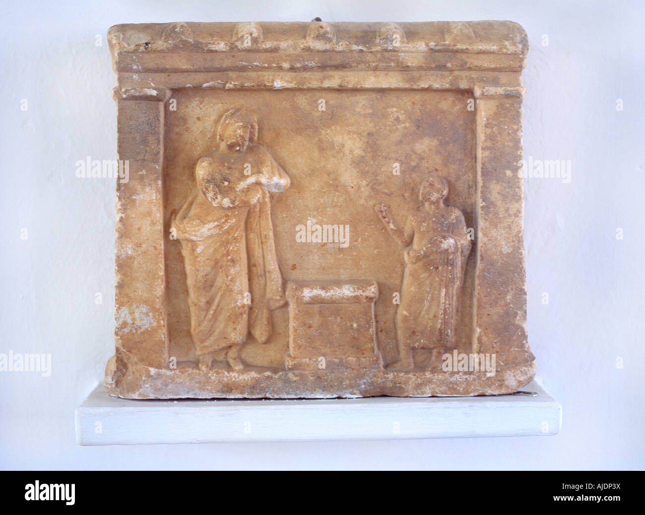 Samos Museum Samos Greece Grave Relief of two Figures Stock Photo - Alamy