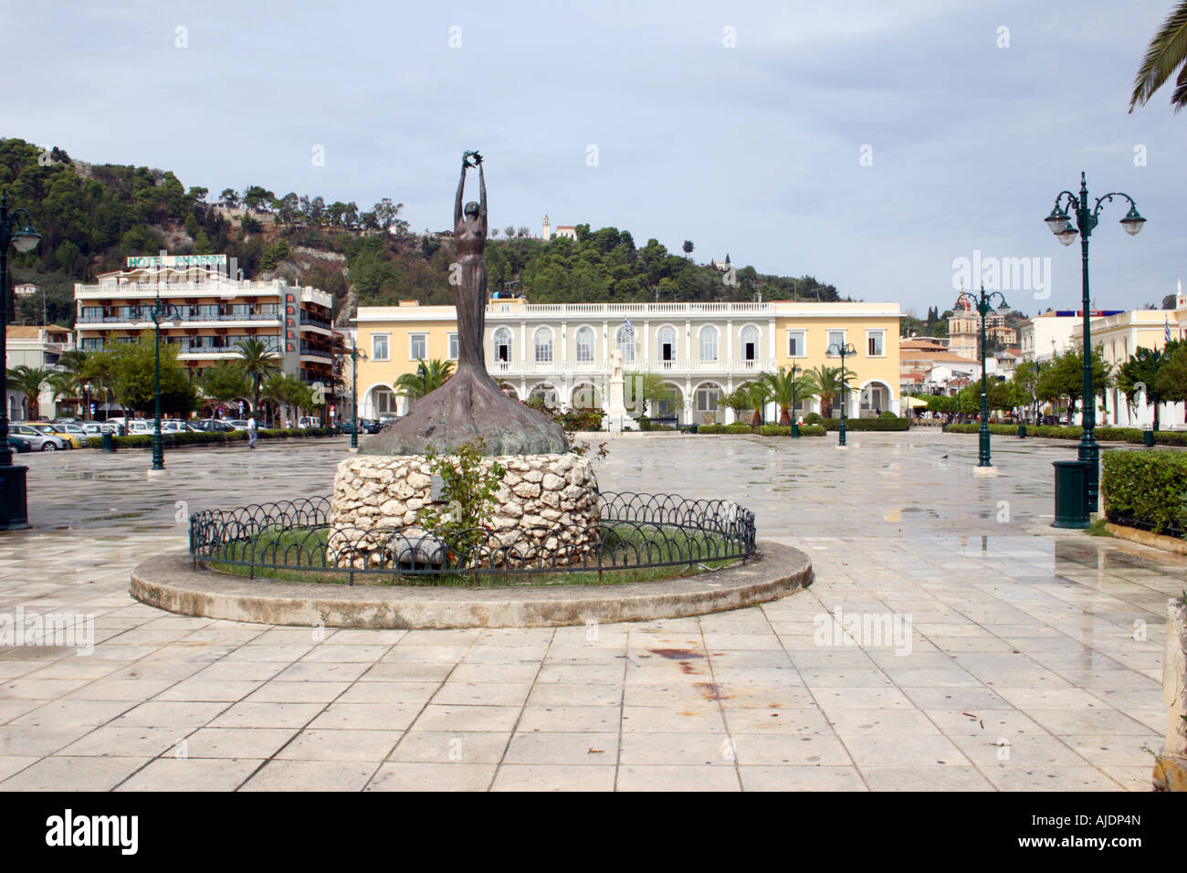 Solomos Square, Zakynthos town, Greece Stock Photo - Alamy
