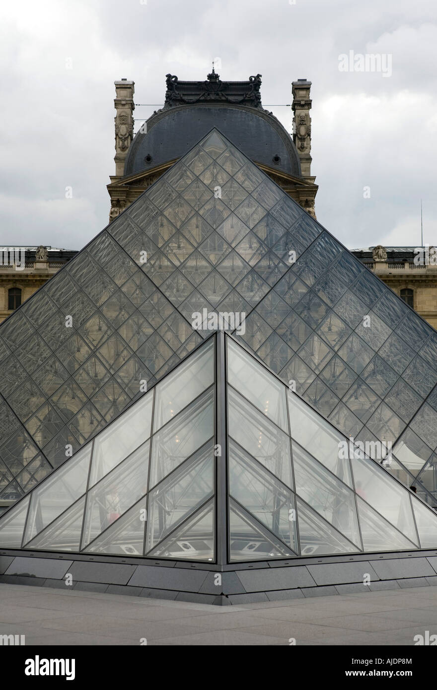 The Louvre Pyramid which serves as the main entrance to the Musee du ...