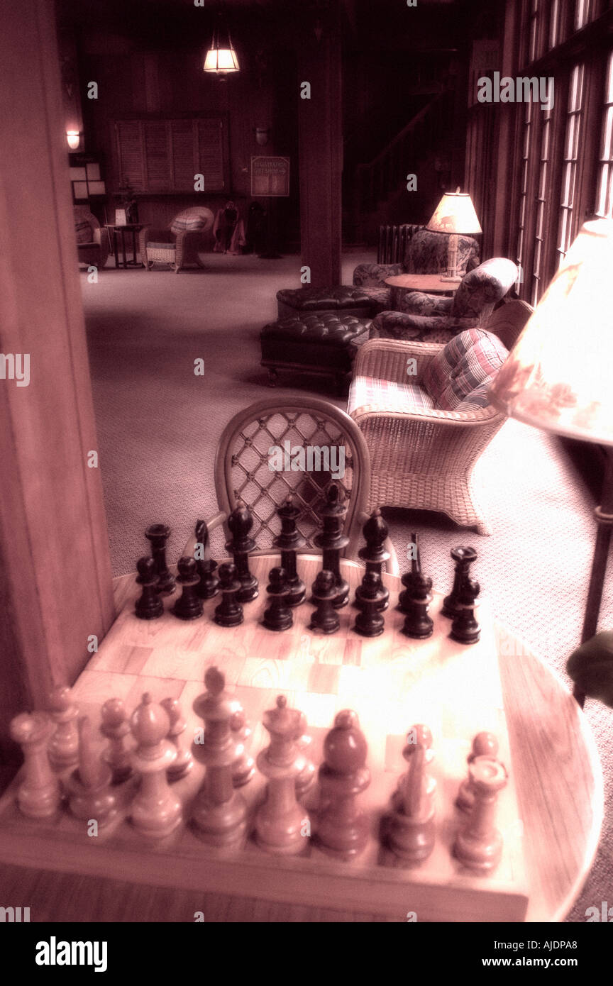 Chess game at Lake Quinalt Lodge Olympic National Park Washington Stock ...