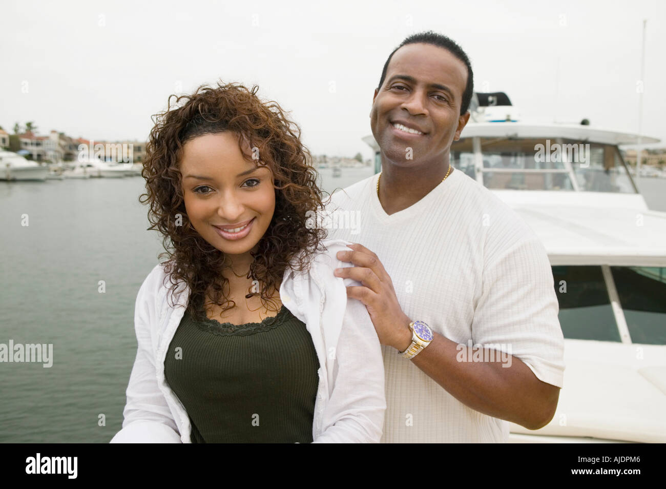 Couple on yacht, (portrait Stock Photo - Alamy