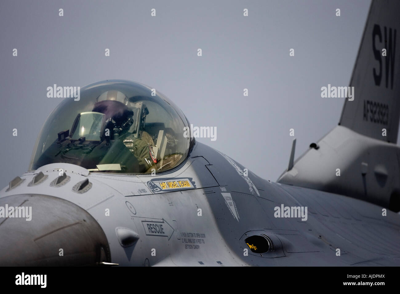 Close up view of the Military fighter aircraft F-16 Falcon Stock Photo ...