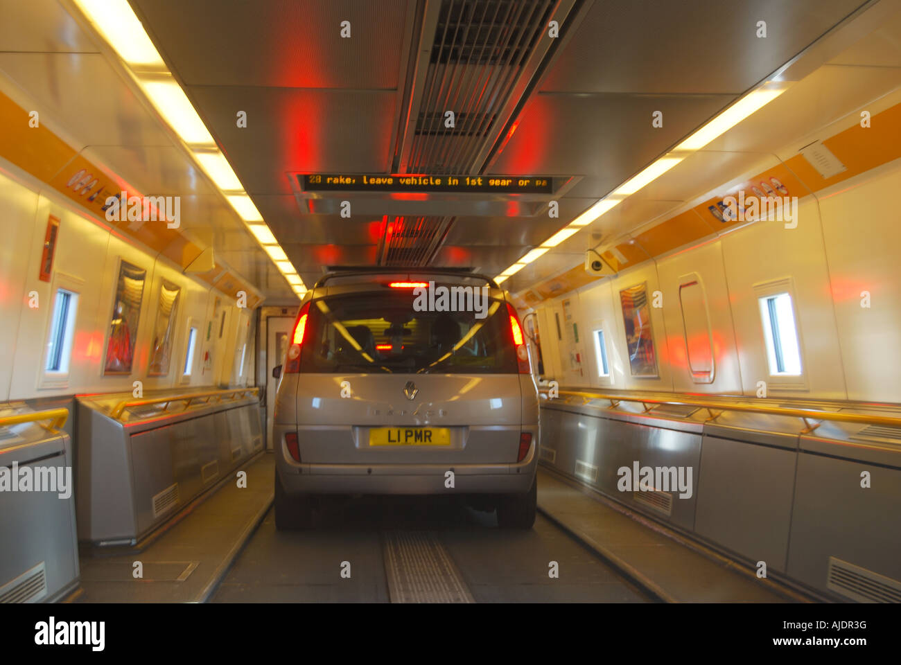 Eurostar Train interior with vehicle inside Stock Photo: 14706195 - Alamy