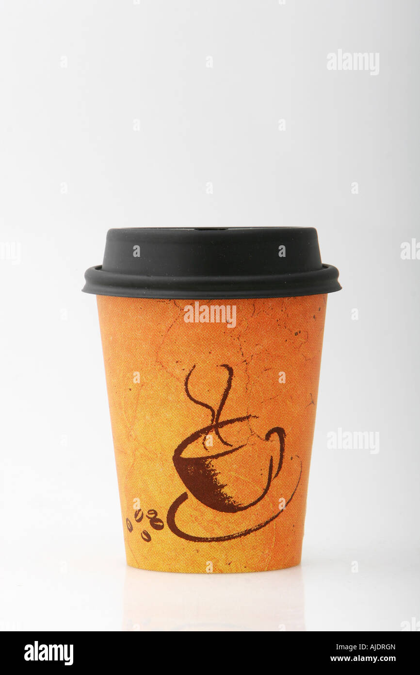 coffee to go cup shot on white Stock Photo - Alamy