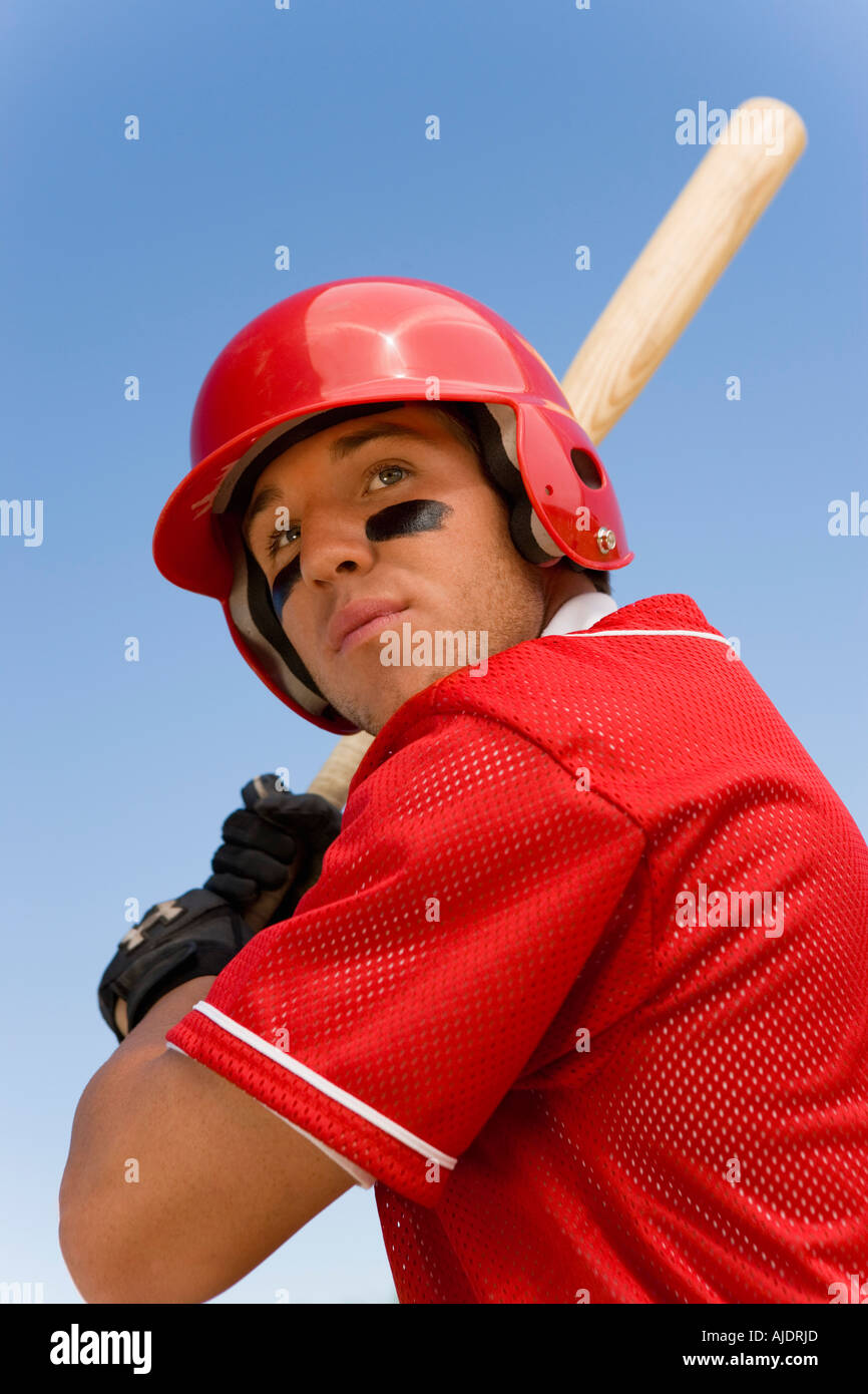 Baseball batter waiting for pitch, (low angle view Stock Photo - Alamy