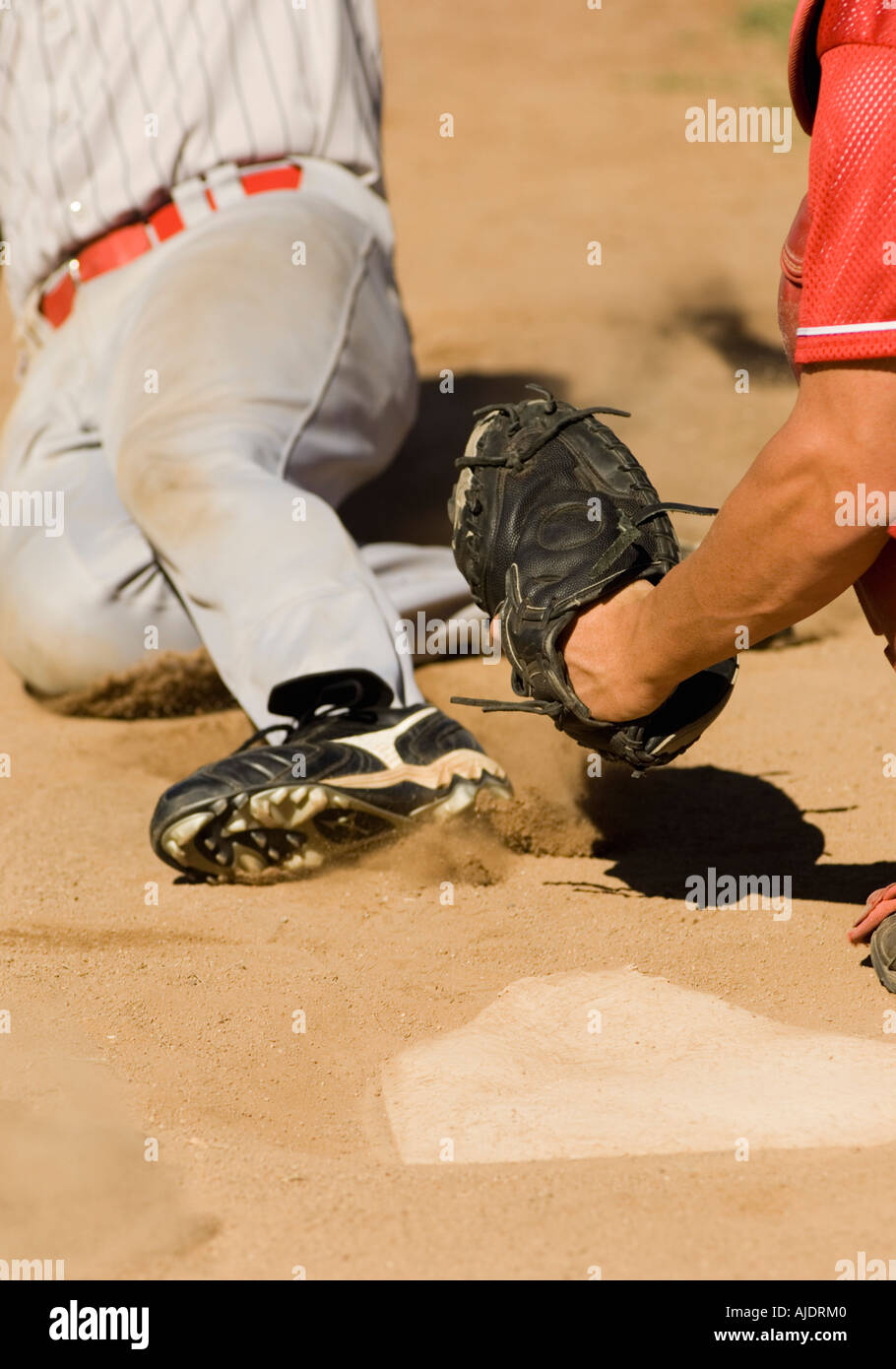 Baseball players at home base, (close-up Stock Photo - Alamy
