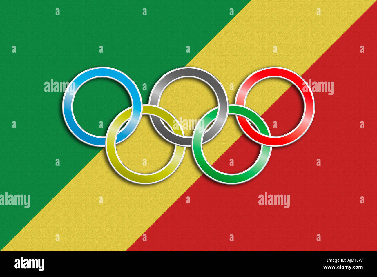 Flag of Congo with olympic symbol Stock Photo - Alamy