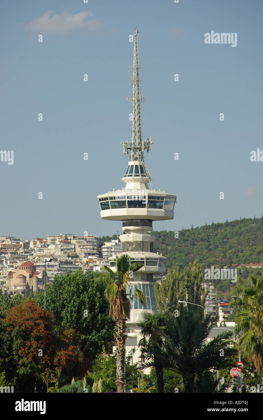 Thessaloniki Greece telecom tower and revolving restaurant Stock Photo ...