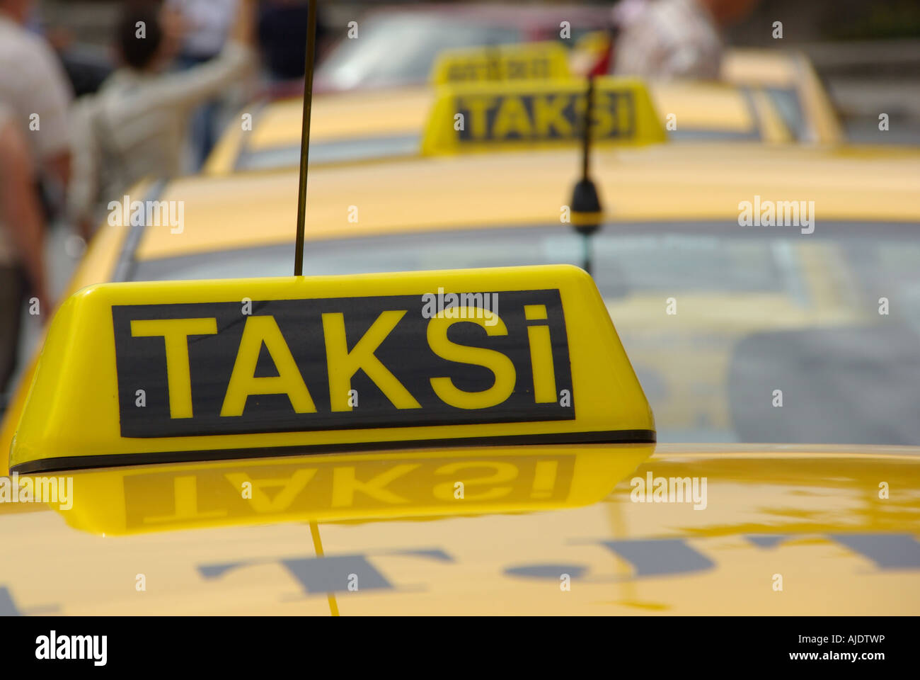 Istanbul close up of roof mounted Taxi cab signs Stock Photo - Alamy
