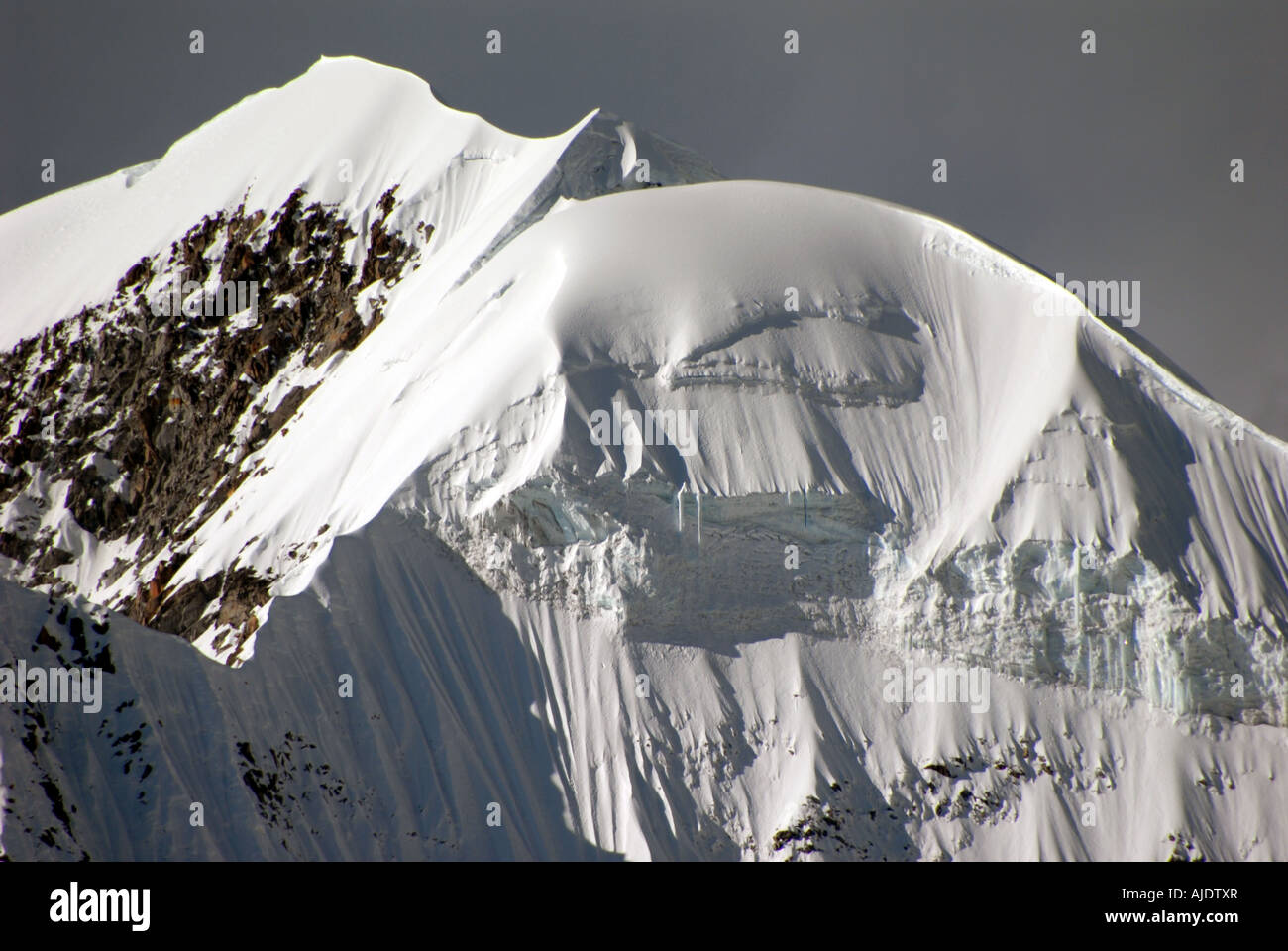 Mount Illiampu massif as viewed from Lagunas Glaciar near Sorata ...