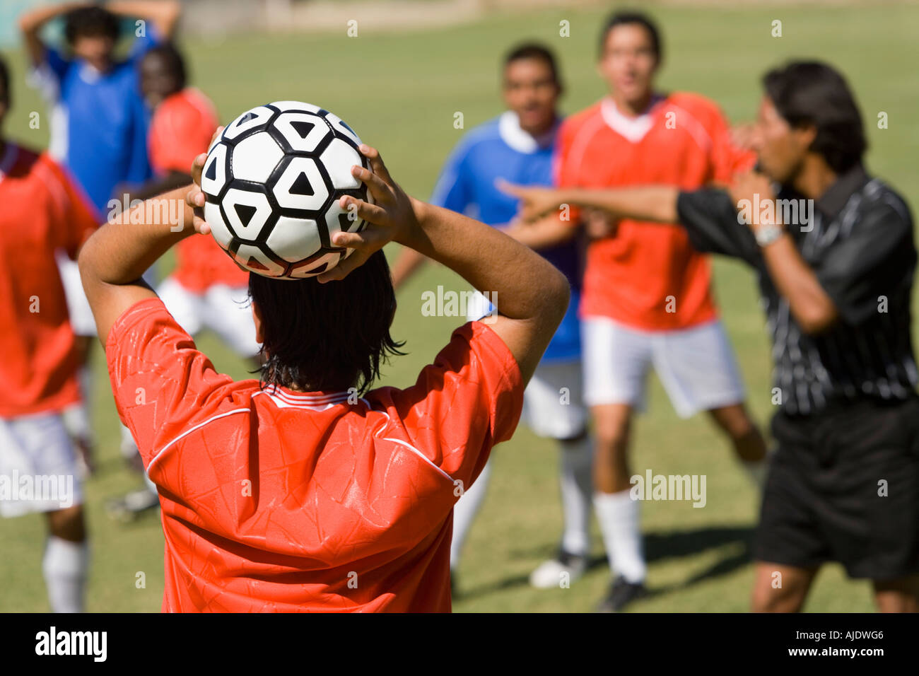 Football soccer ball mid length half hi-res stock photography and ...