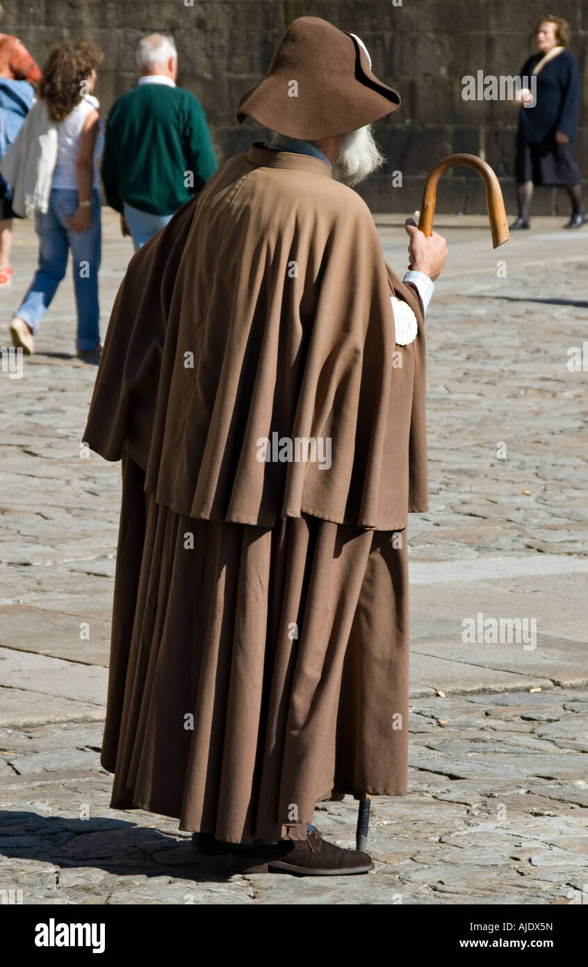 Local Dressed as Old Pilgrim in Santiago de Compostela, Spain Stock ...