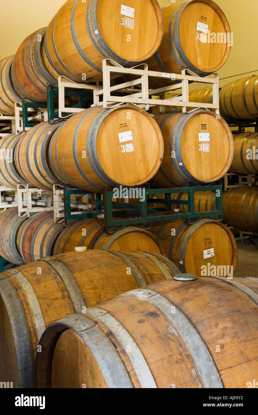 Wine Casks in rows and stacks Stock Photo - Alamy