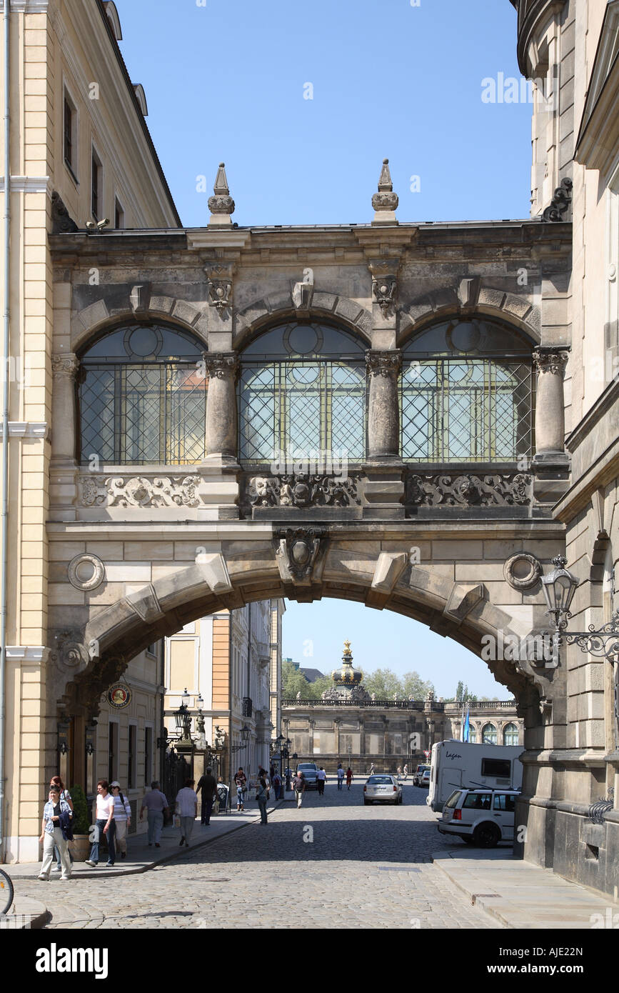 Sachsen Saxony Dresden Castle Residenzschloss Bruecke Bridge Stock ...