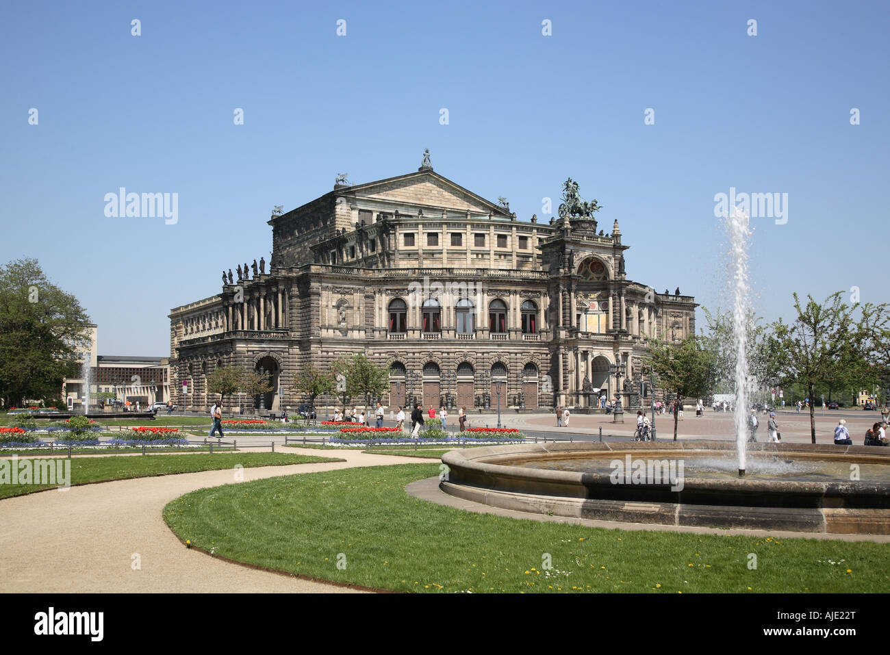 Sachsen Saxony Dresden Semper Oper Opera Theaterplatz Theater Platz ...