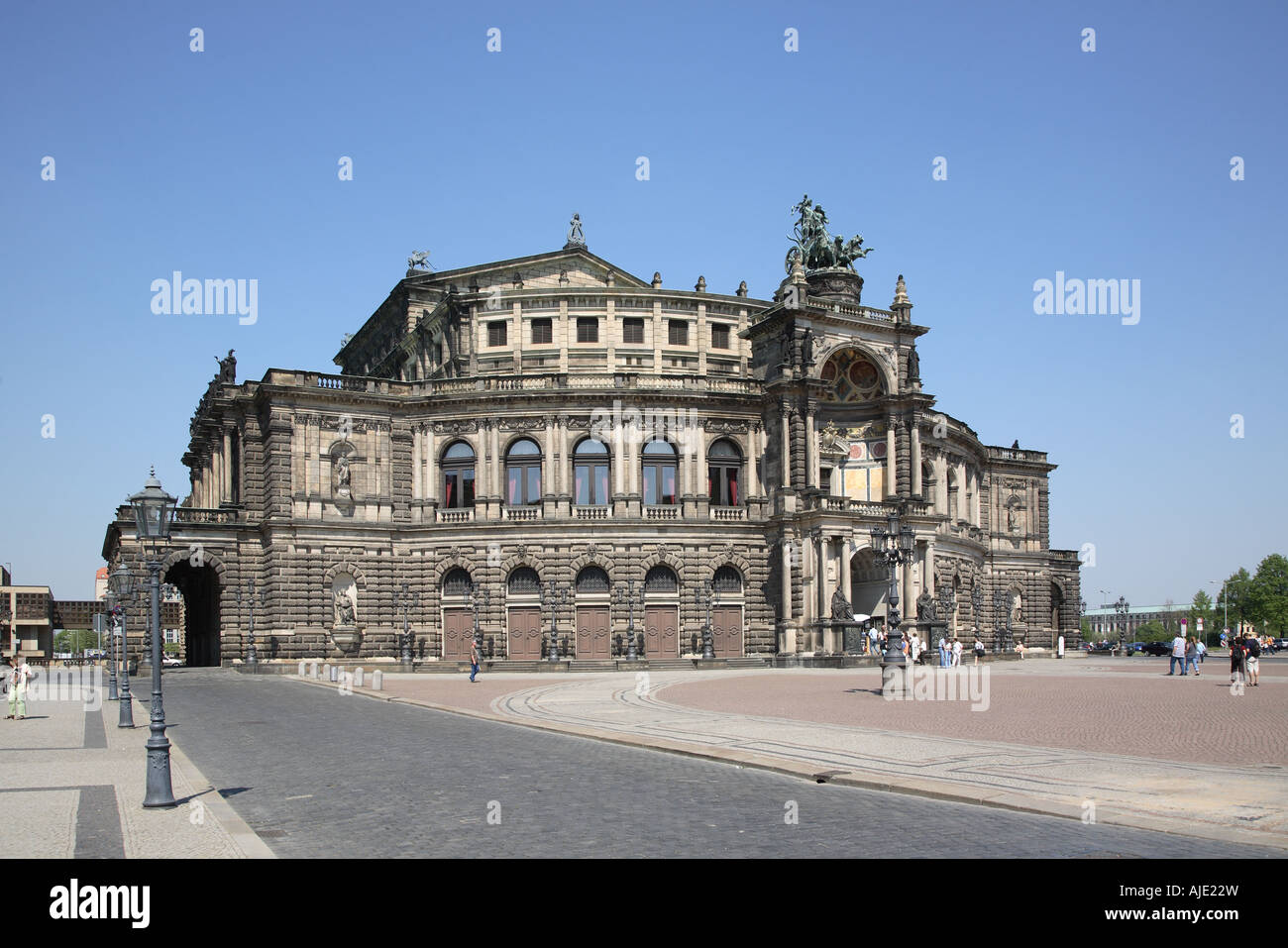 Sachsen Saxony Dresden Semper Oper Opera Theaterplatz Theater Platz ...