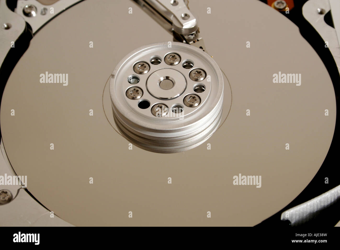 Picture of the insides of a Hard disk Stock Photo - Alamy