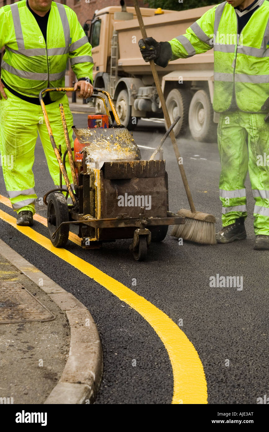 Trolley Paint Yellow Lines And White Lines Stock Photos & Trolley Paint ...